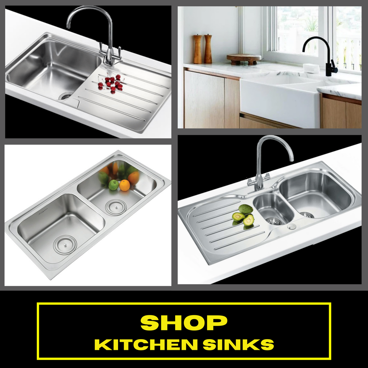 KITCHEN SINKS & MIXERS – Tagged "Black" – Top Tiles Home & Solar