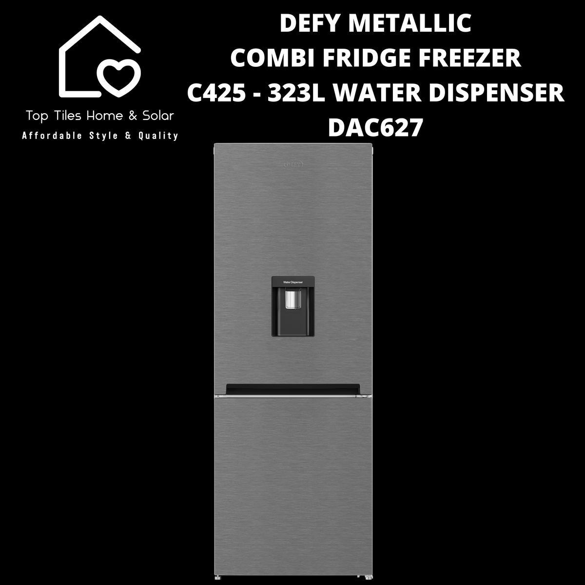 Defy Metallic Combi Fridge Freezer C425 - 323L Water Dispenser DAC627 ...