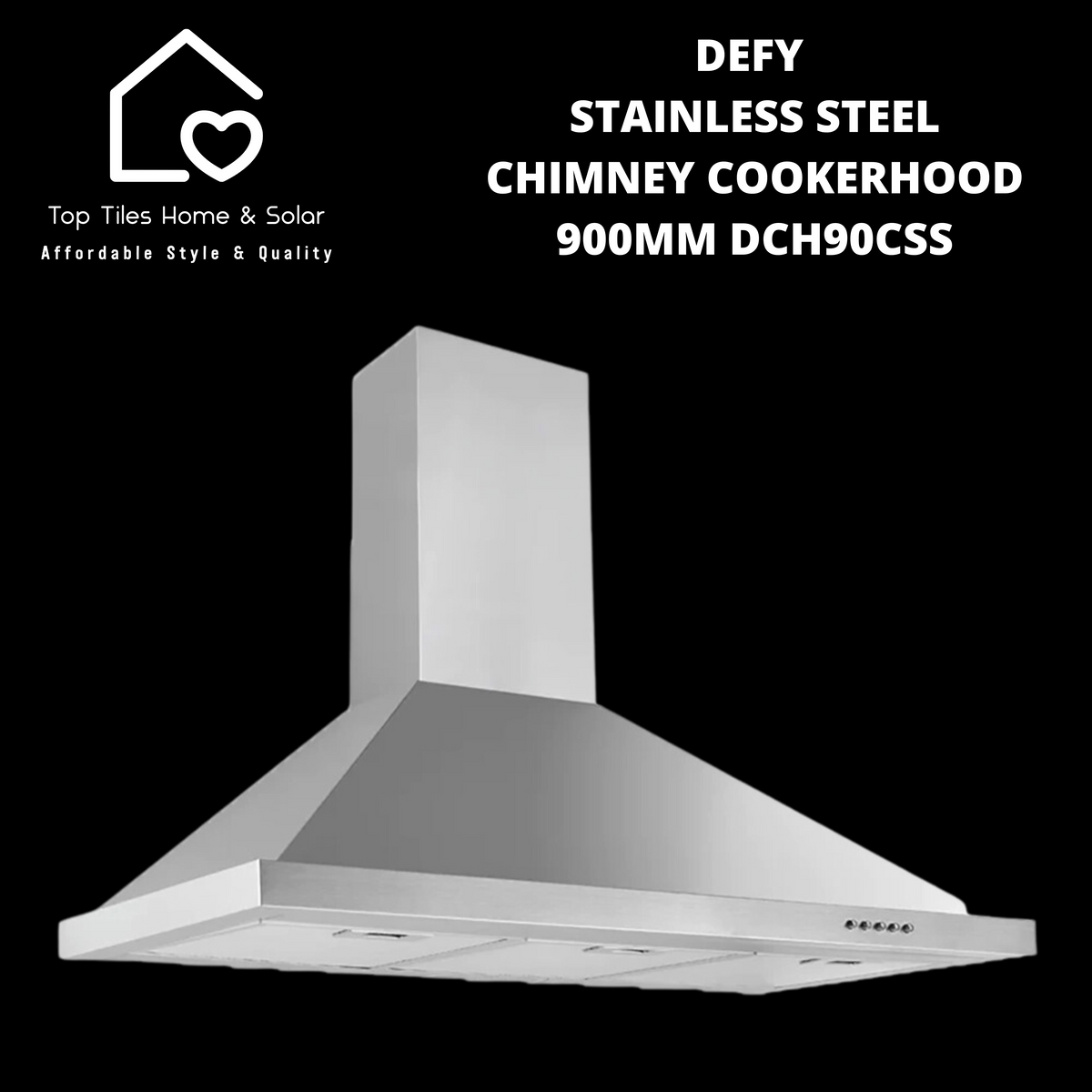 Defy Stainless Steel Chimney Cookerhood- 90cm DCH90CSS – Top Tiles Home ...