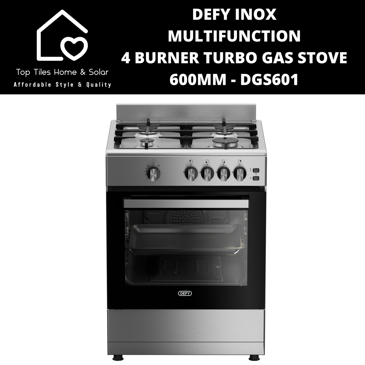 Defy Inox Multifunction 4 Burner Turbo Gas Stove - 600mm DGS601 – Top ...
