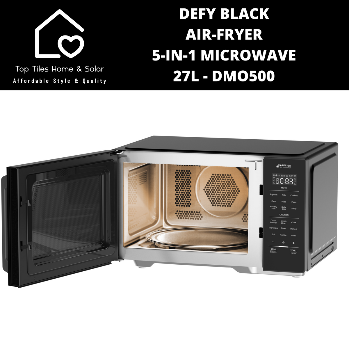 Defy Black Air-Fryer 5-IN-1 Microwave Oven - 27L DMO500 – Top Tiles ...