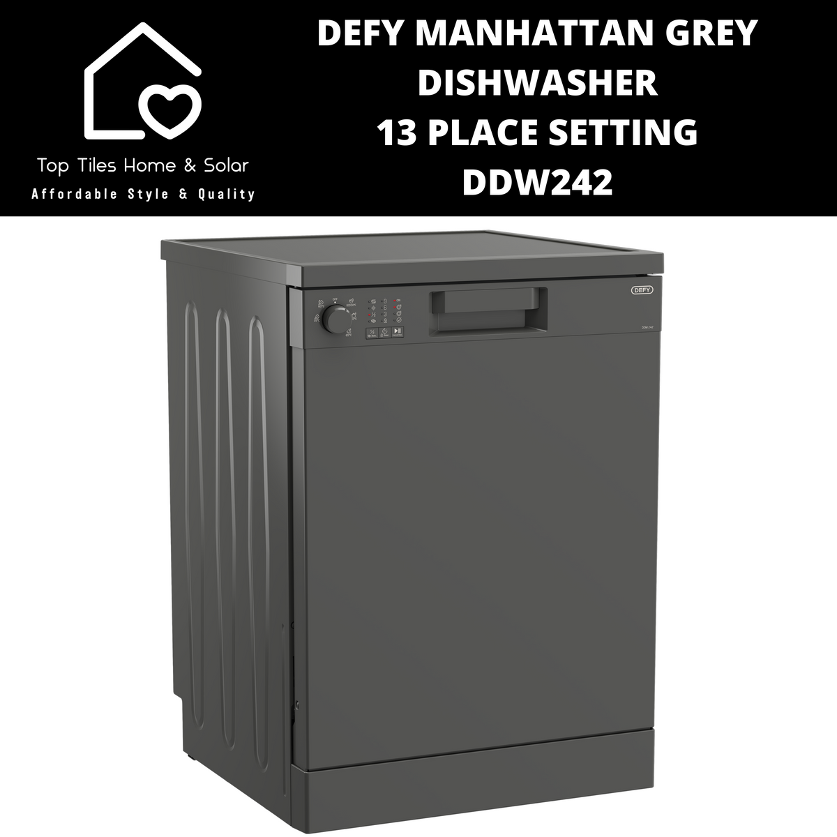 Defy Manhattan Grey Dishwasher - 13 Place Setting DDW242 – Top Tiles ...