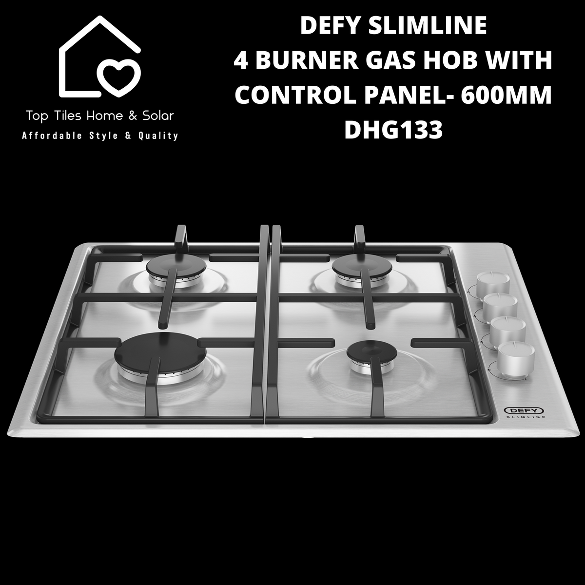 Defy Slimline 4 Burner Gas Hob With Control Panel- 60cm DHG133 – Top ...