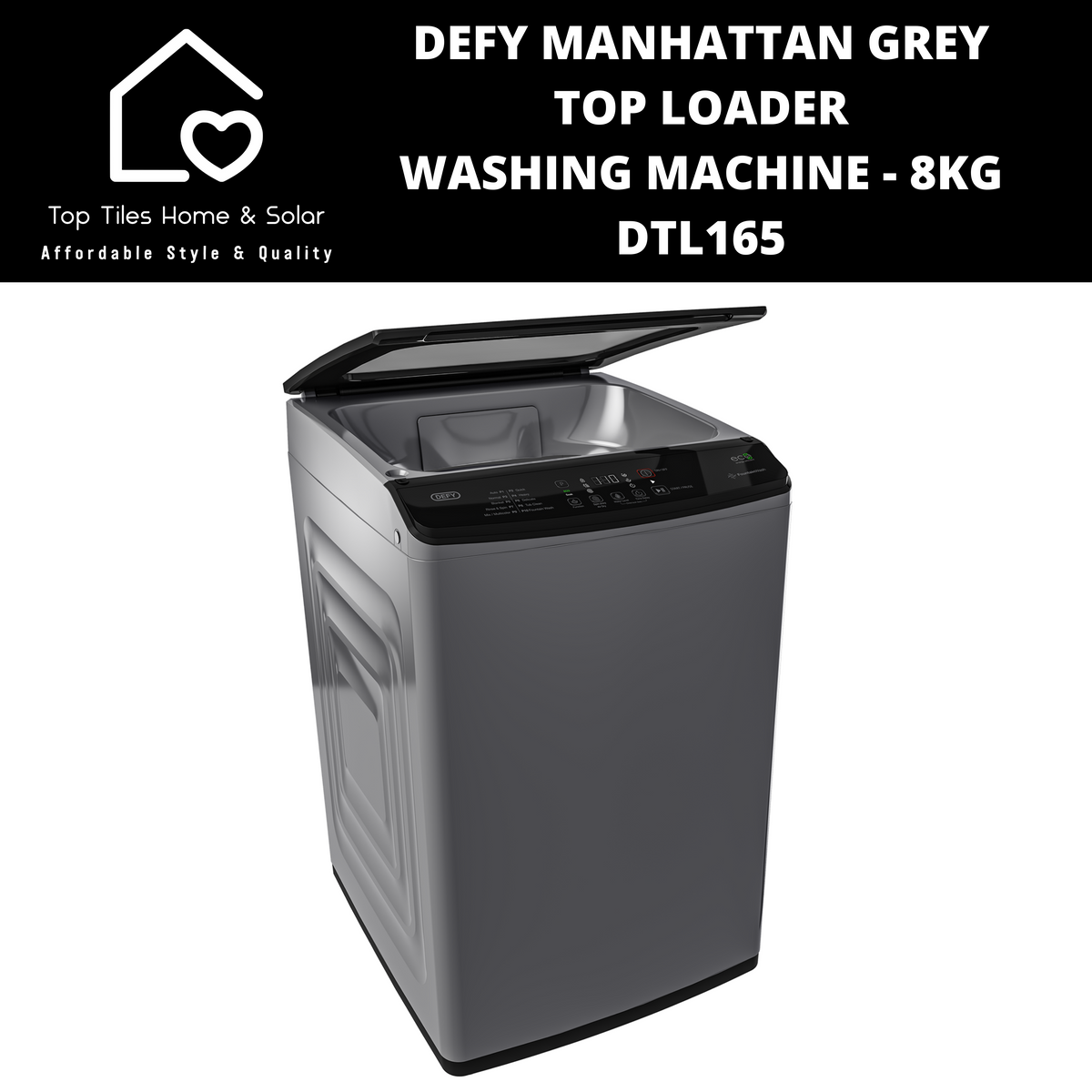 Defy Manhattan Grey Top Loader Washing Machine - 8kg DTL165 – Top Tiles ...