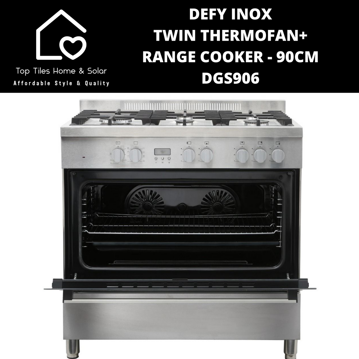 Defy Inox Twin Thermofan+ Gas Range Cooker - 90CM DGS906 – Top Tiles ...
