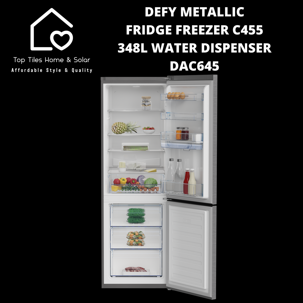 Defy Combi Fridge Freezer C455 - 348L Water Dispenser DAC645 – Top ...