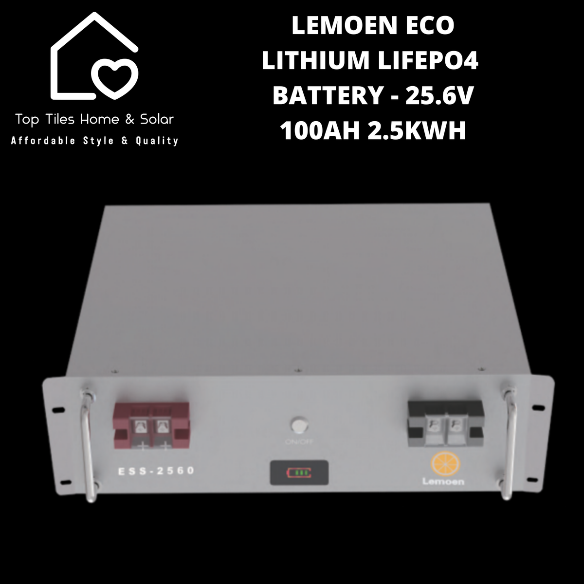 Lemoen Eco Lithium LiFePo4 Single Solar Battery Module - 25.6V 100Ah 2 ...