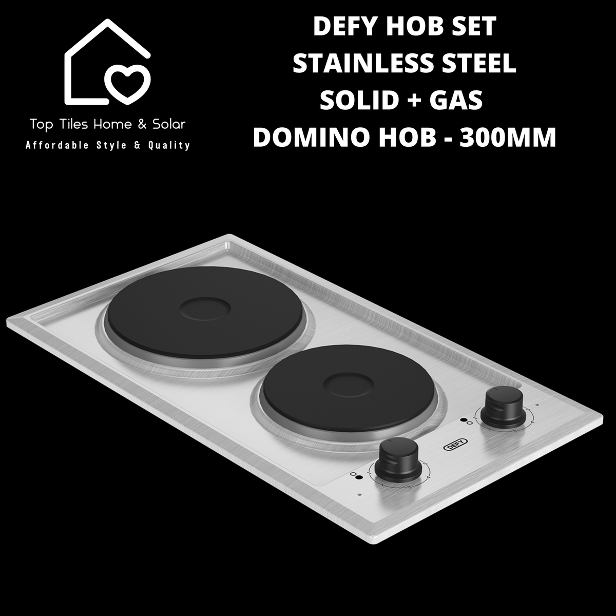 Defy Hob Set - Stainless Steel Solid + Gas Domino Hob - 300mm – Top ...