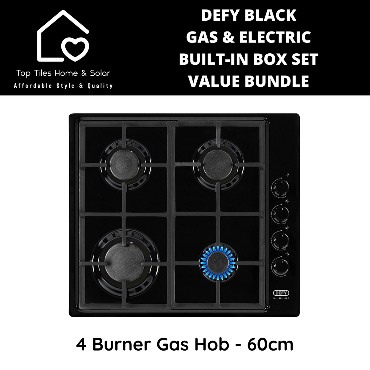 Defy Black Gas & Ceran Built-in Box Set - Value Bundle – Top Tiles Home ...