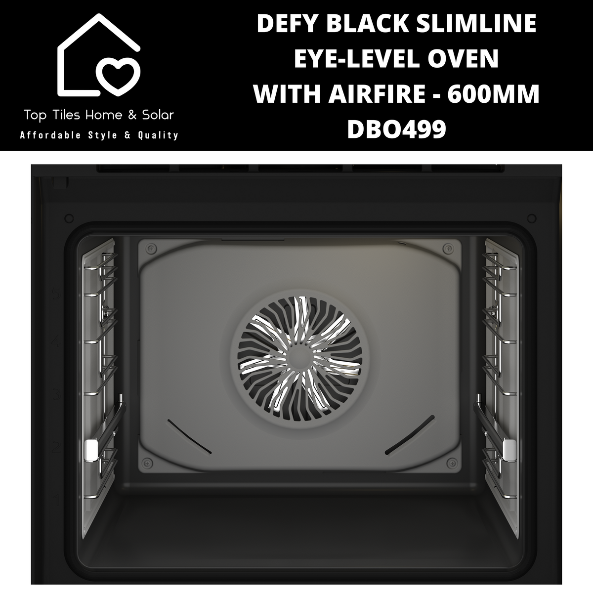 Defy Black Slimline Eye-Level Oven with Airfryer - 60cm DBO499 – Top ...