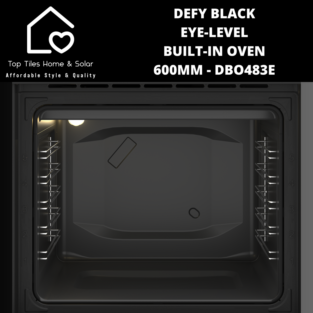 Defy Black Eye-level Built-in oven - 60cm DBO483E – Top Tiles Home & Solar