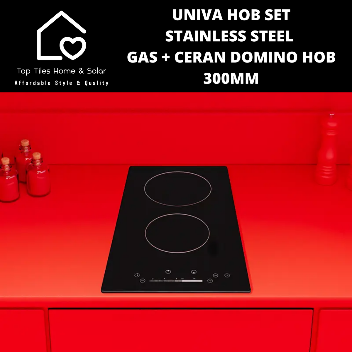 Univa Hob Set - Stainless Steel Gas + Ceran Domino Hob - 300mm – Top ...