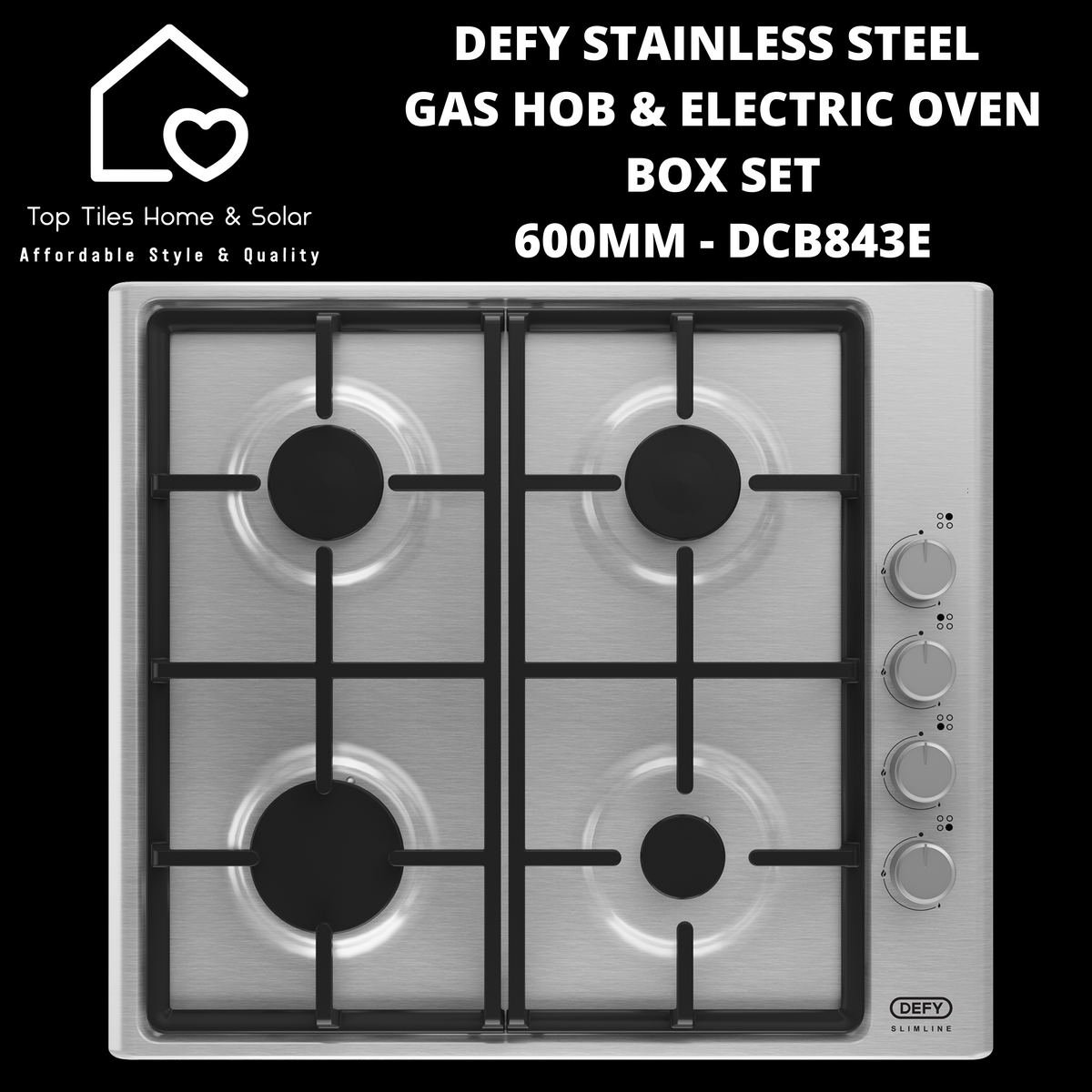 Defy Stainless Steel Gas Hob & Electric Oven Box Set- 600mm DCB843E ...