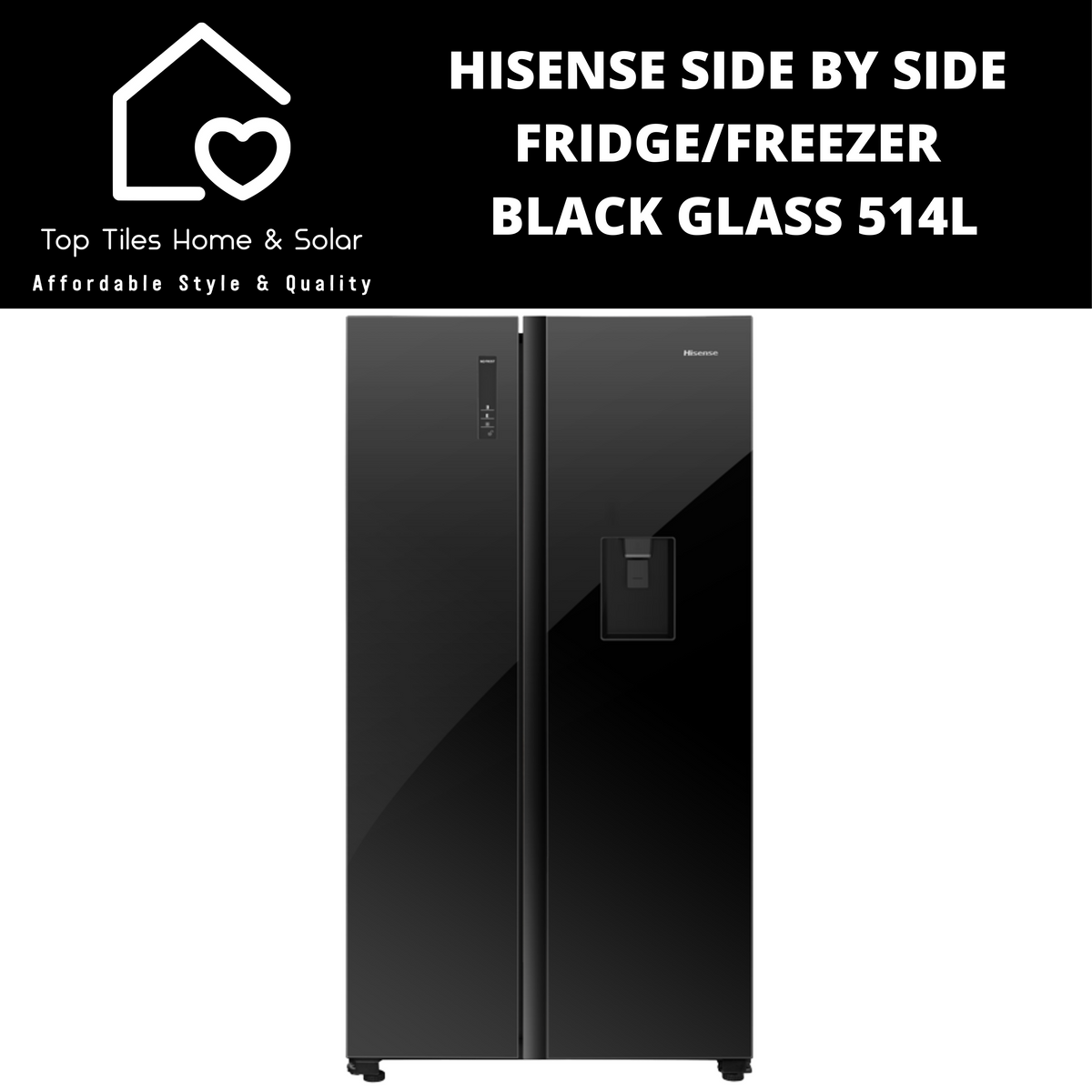 Hisense Side by Side Fridge with Mirror Glass - 514L Water Dispenser ...