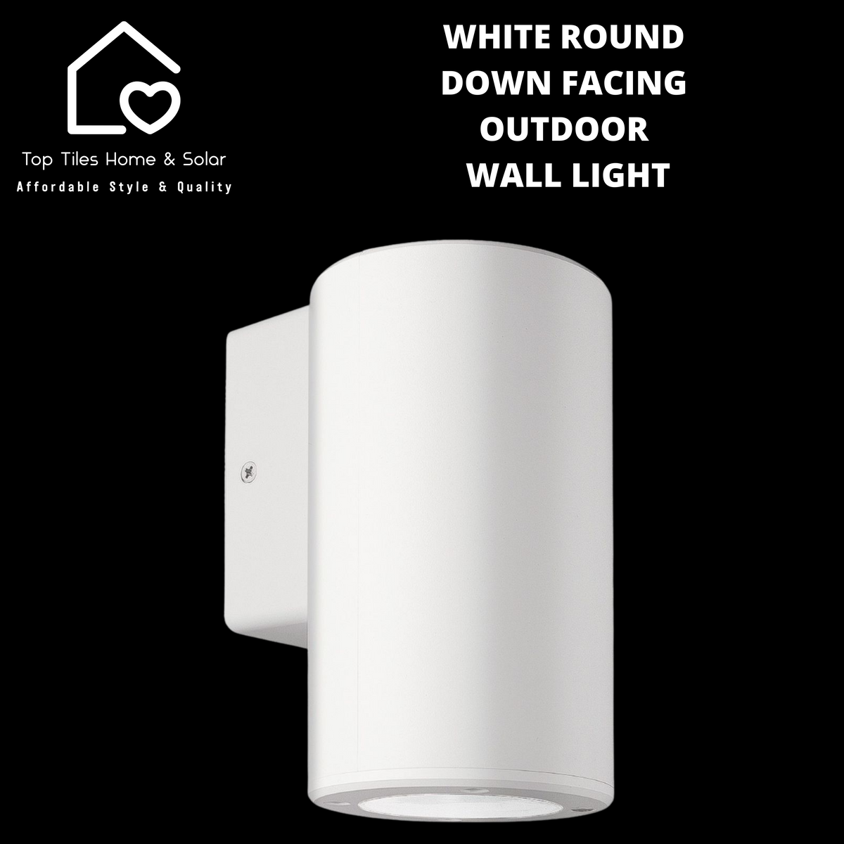 White Round Down Facing Outdoor Wall Light – Top Tiles Home & Solar
