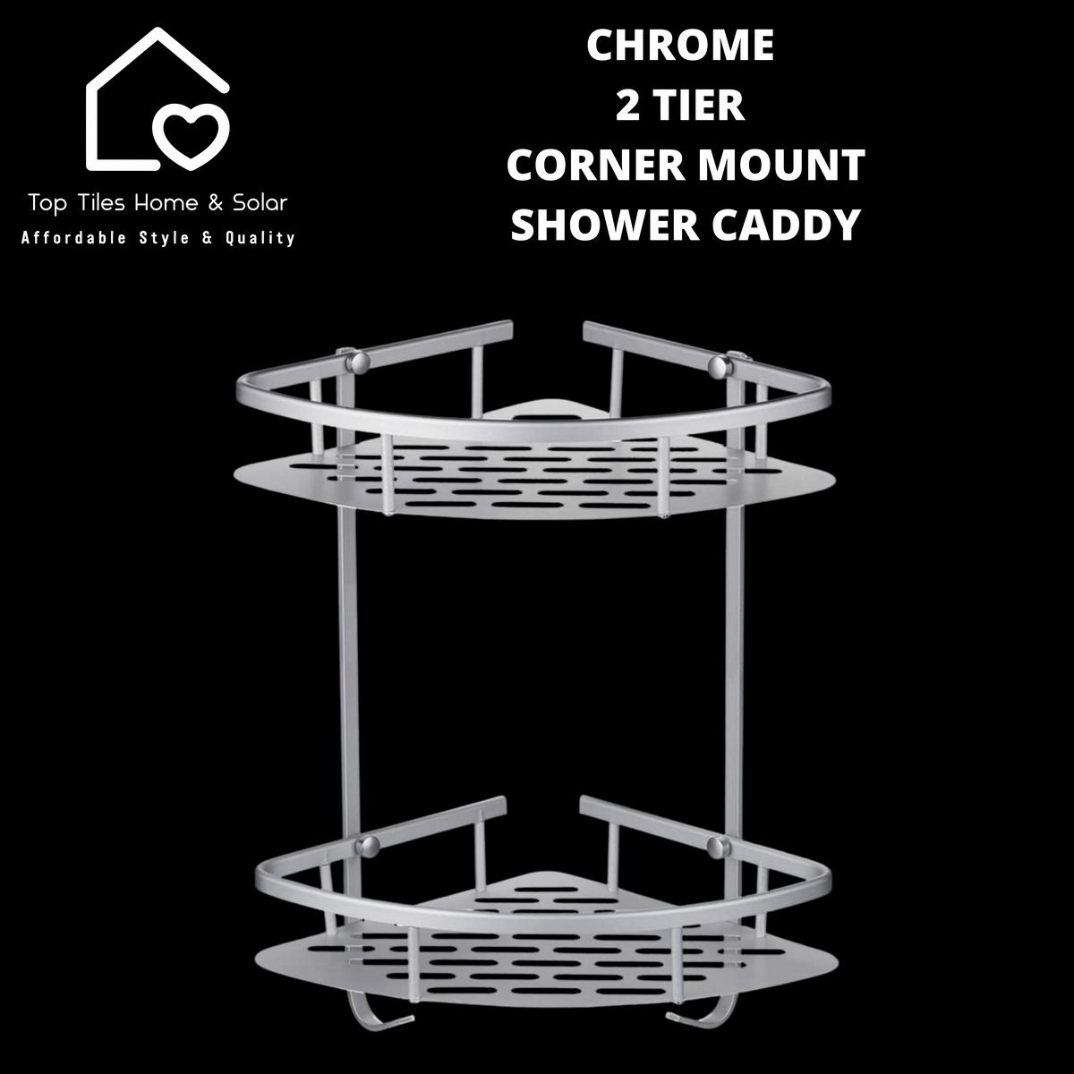 Chrome 2 Tier Corner Mount Shower Caddy – Top Tiles Home & Solar