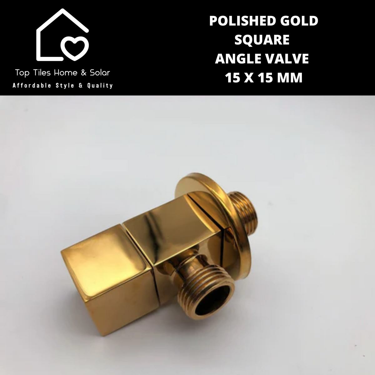 Brushed Gold Square Angle Valve 15 x 15 mm – Top Tiles Home & Solar