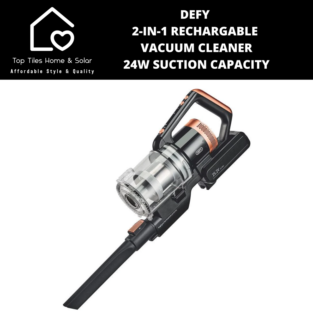 Defy 2-In-1 Rechargeable Vacuum Cleaner - 24W Suction Capacity VRT18PM ...