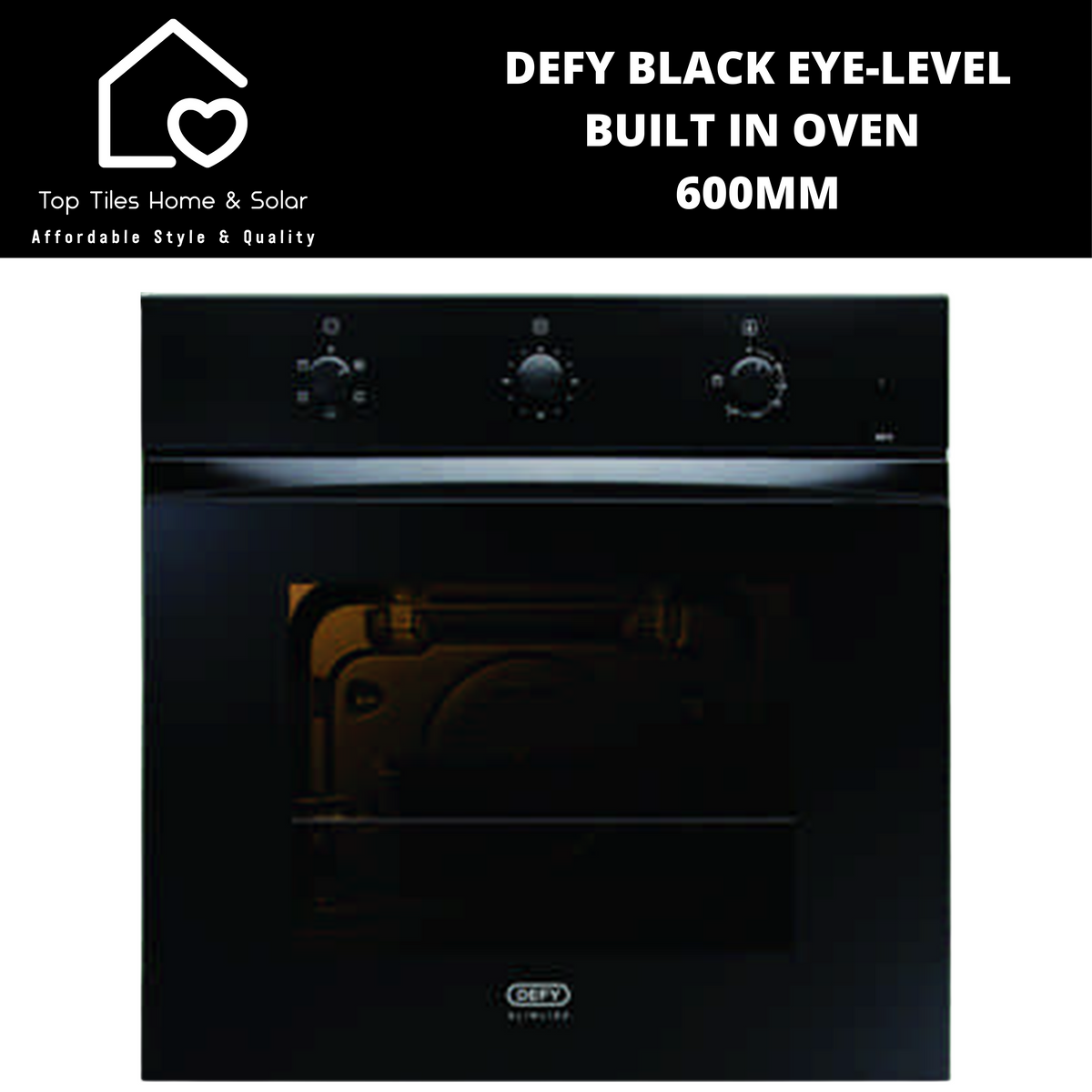 Defy Black Eye-level Built-in oven - 600mm DBO483E – Top Tiles Home & Solar